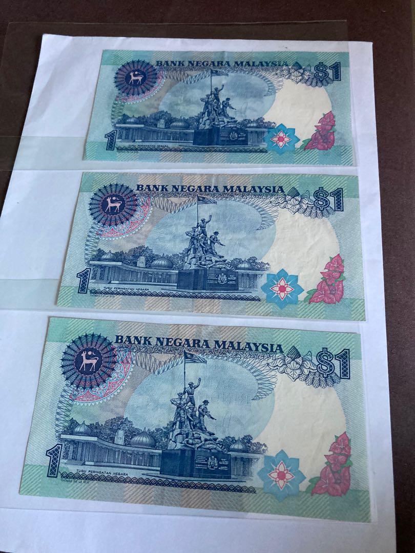 Malaysia MYR 1 Papernote x 3, Hobbies & Toys, Memorabilia ...