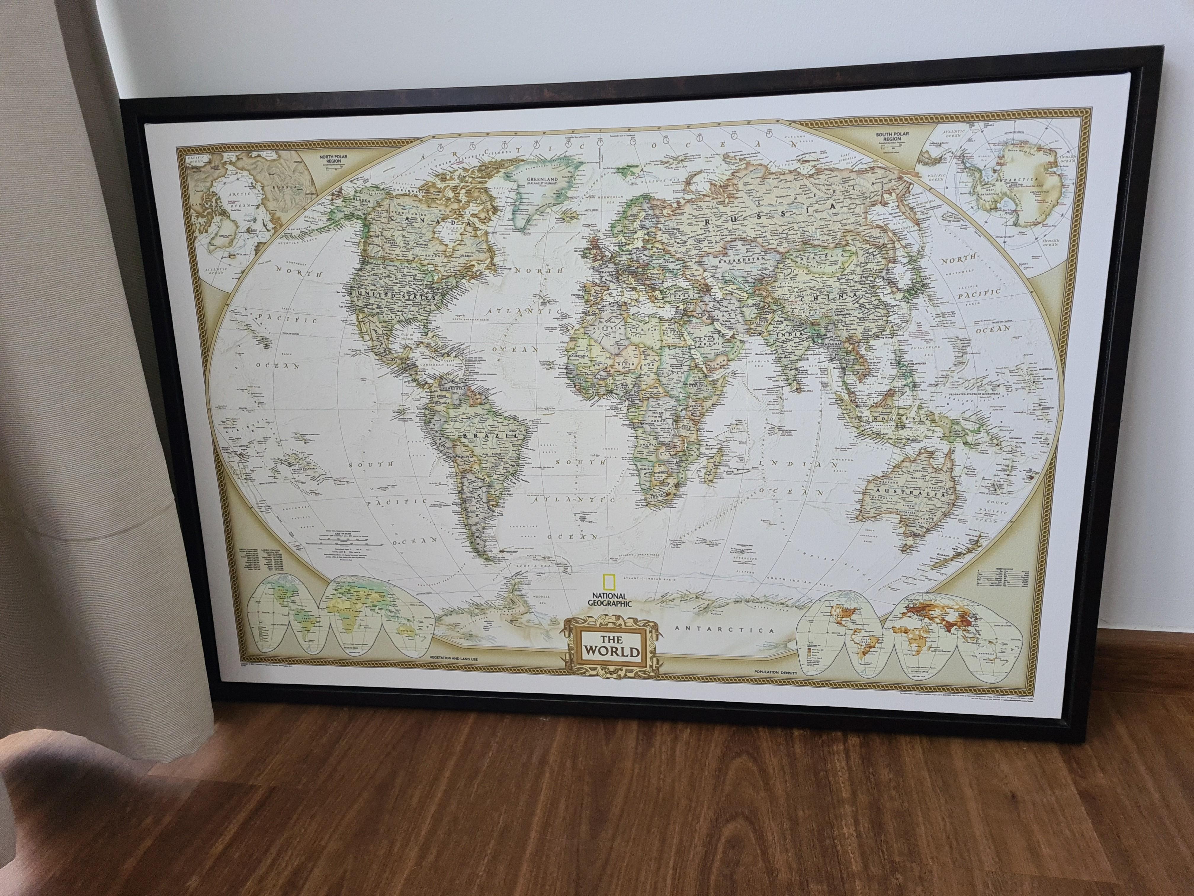 Nat Geo Executive World map, Furniture & Home Living, Home Decor ...