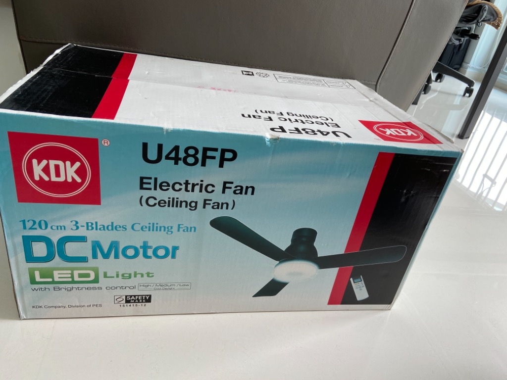 New KDK ceiling fan with light (Black), Furniture & Home Living ...