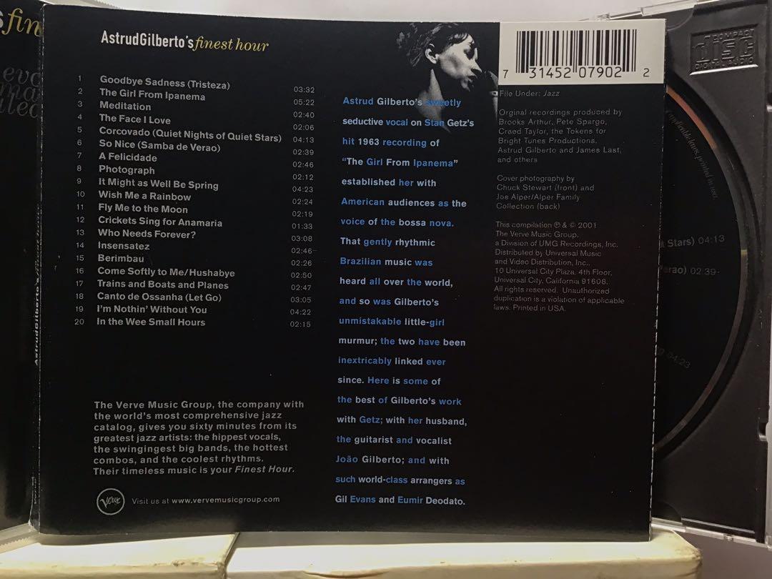 ORIGINAL US PRESS Astrud Gilberto - Finest Hour OOP 2001 USA VERVE CD Anubis Jazz, Hobbies ...