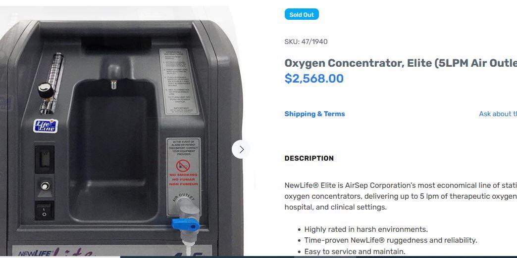 Oxygen Concentrator (Newlife Elite)5l, Health & Nutrition, Assistive ...