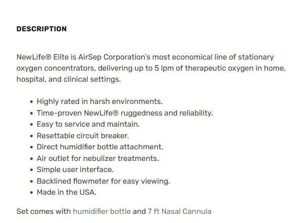 Oxygen Concentrator (Newlife Elite)5l, Health & Nutrition, Assistive ...