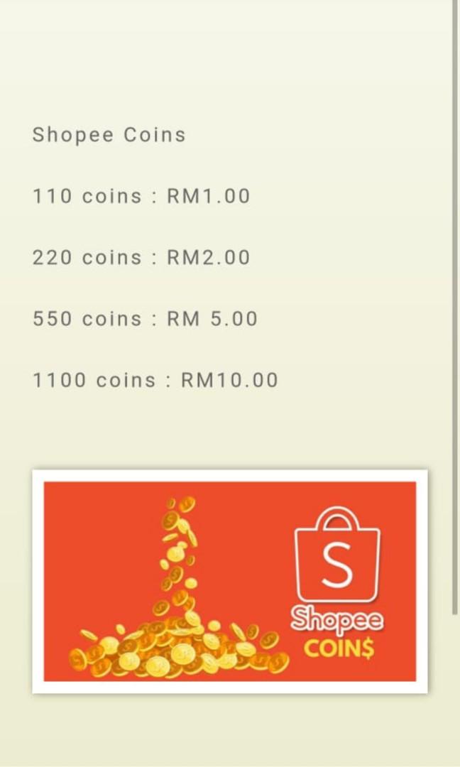 Shopee coinsss, Tickets & Vouchers, Store Credits on Carousell