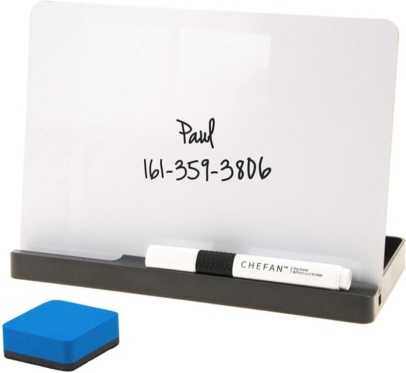 Small White Board, Message Board with Stand, Mini Easel Desk Whiteboard ...