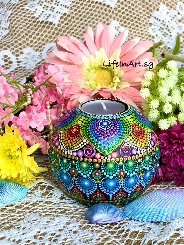 Spherical Mandala tealight candle holder, Hobbies & Toys, Stationery ...