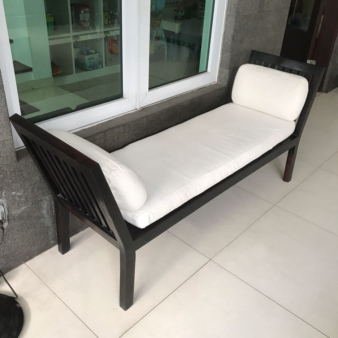 Balinese Teak wood bench chair, Furniture & Home Living, Furniture ...