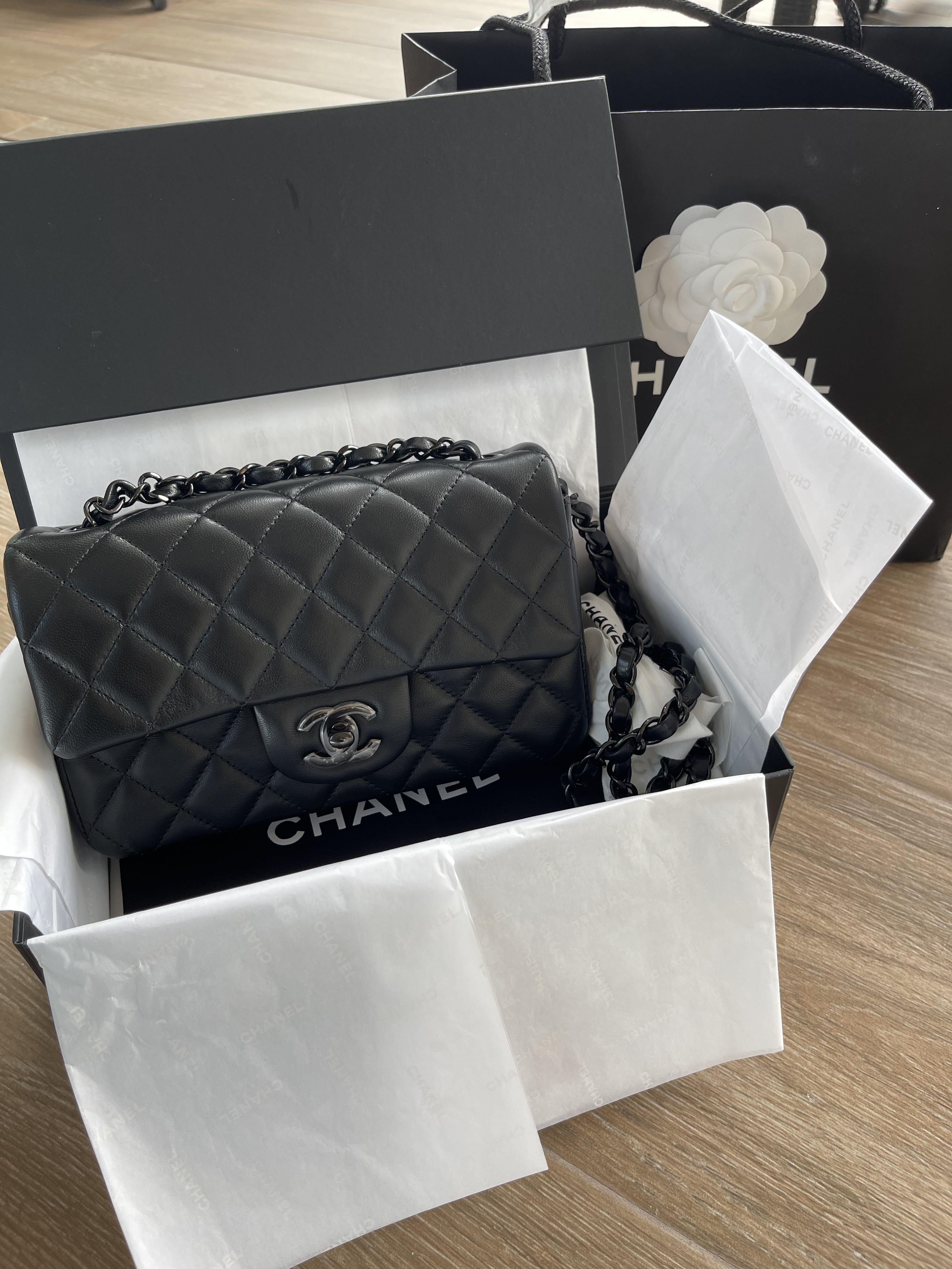 Chanel So Black-All Black Mini Rectangular 100% Authentic Only, Women's ...