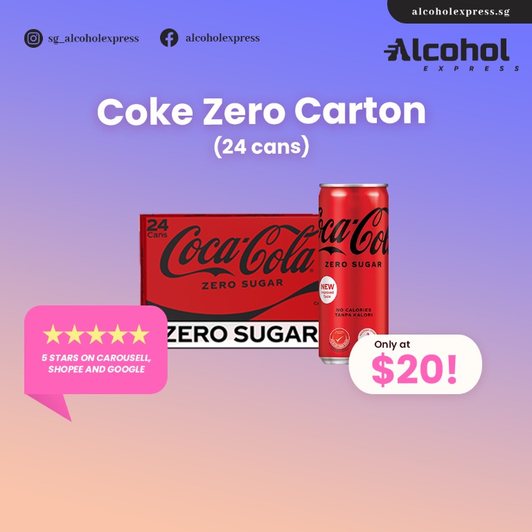 Coke Zero Carton (24 cans), Food & Drinks, Beverages on Carousell