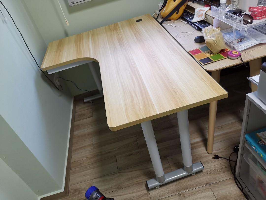 Corner L-shaped Study Table, Furniture & Home Living, Furniture, Tables ...