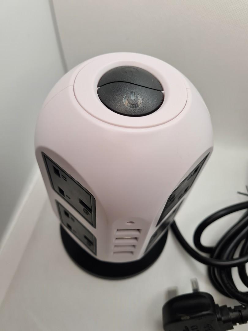 Extension Lead Tower Power Strip Socket with USB 4 USB Ports 8 Way ...