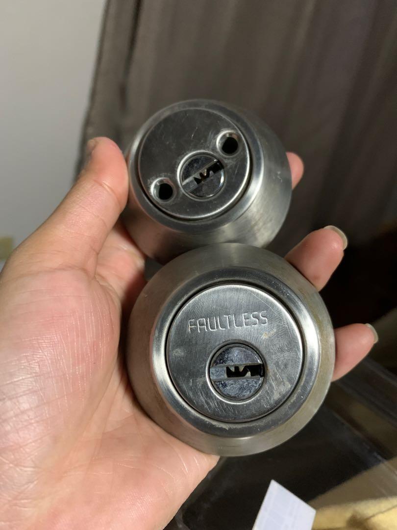 Faultless Double Cylinder Deadbolt, Furniture & Home Living, Security ...