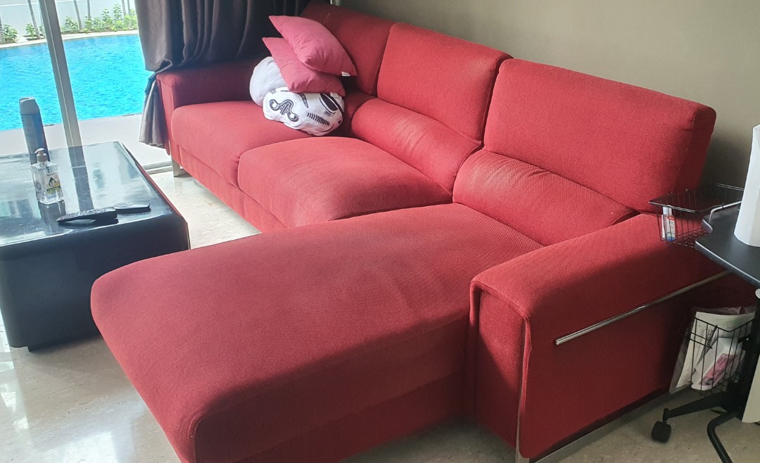 FOC fabric sofa + side table, Furniture & Home Living, Furniture, Sofas ...