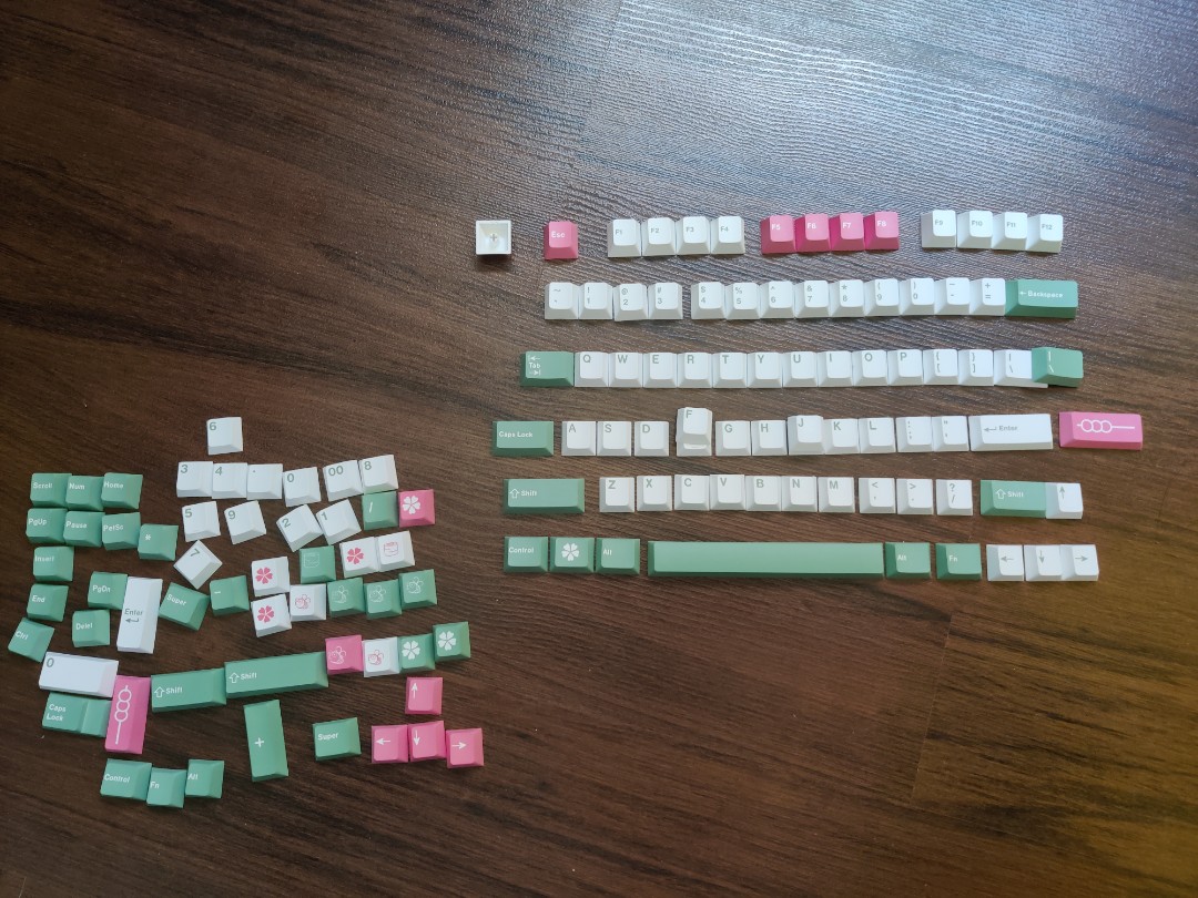 Gmk Hanami Dango themed pbt keycaps jtk abs sa kat kbdfans, Computers ...
