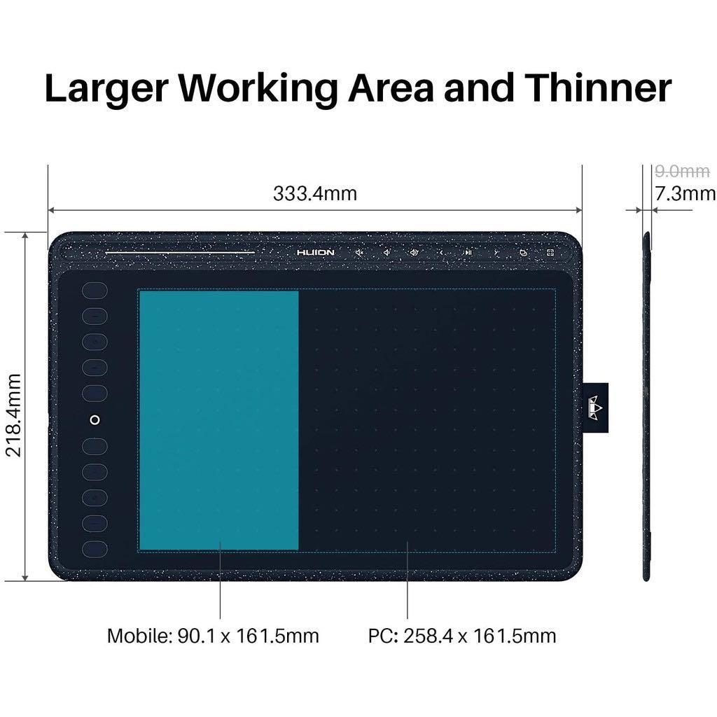 Huion HS611 Graphic Drawing Tablet (Starry Blue), Computers & Tech ...