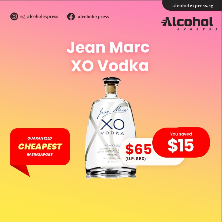 Jean Marc XO Vodka 750ml, Food & Drinks, Alcoholic Beverages on Carousell