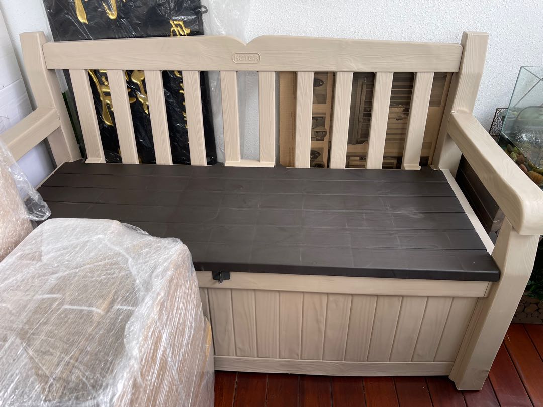 Keter Eden Outdoor Storage Bench, Furniture & Home Living, Outdoor ...