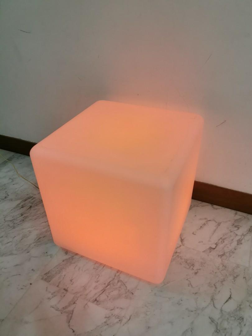 LED Cube Stool, Furniture & Home Living, Furniture, Chairs on Carousell