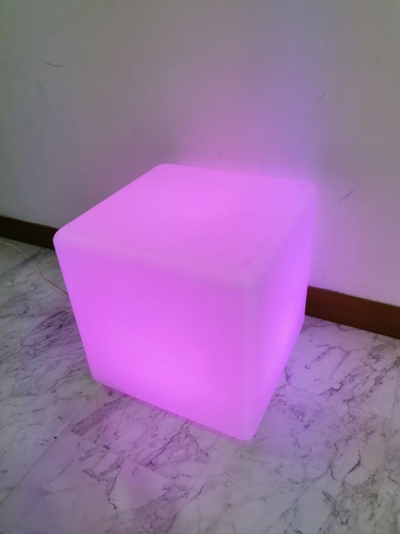 LED Cube Stool, Furniture & Home Living, Furniture, Chairs on Carousell