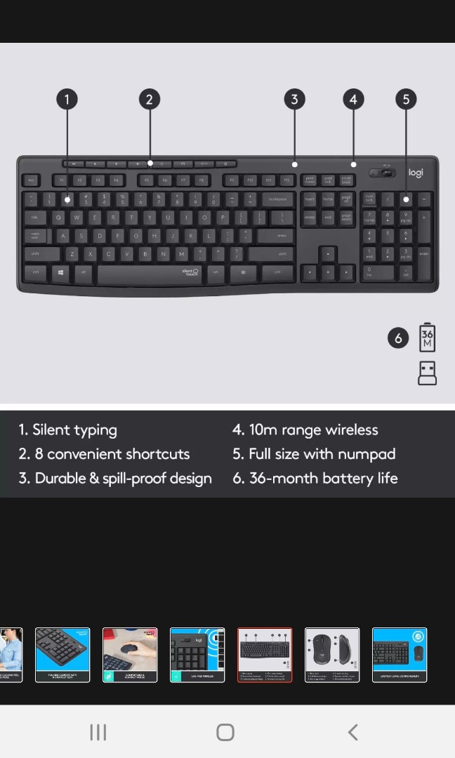 Logitech MK 295 silent toucH wireless, with mouse and box., Computers ...