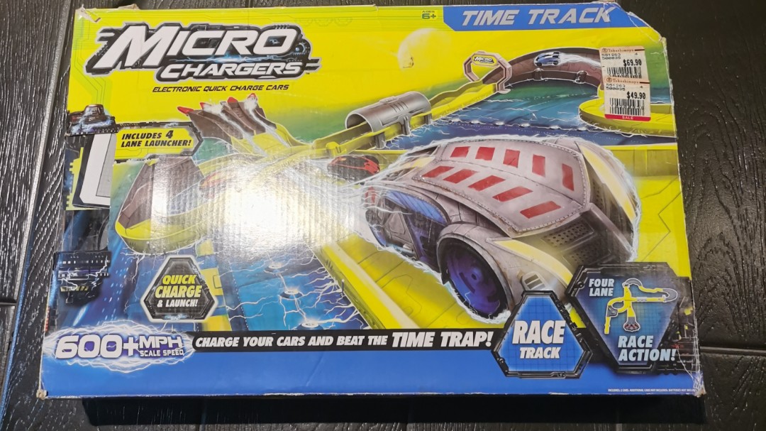 Micro charger car track set with micro launcher stunt charge add on ...