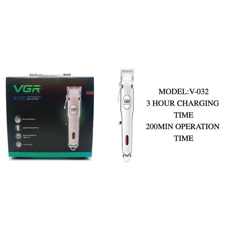 ORIGINAL VGR V-032 Steel Cordless Clipper Professional Hair Trimmer Rechargeable Hair Clipper ...