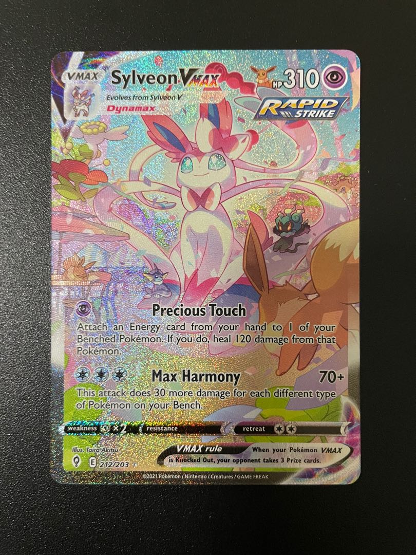 Pokemon TCG Sylveon VMAX - 212/203 - Alternate Art Secret Rare Sword ...