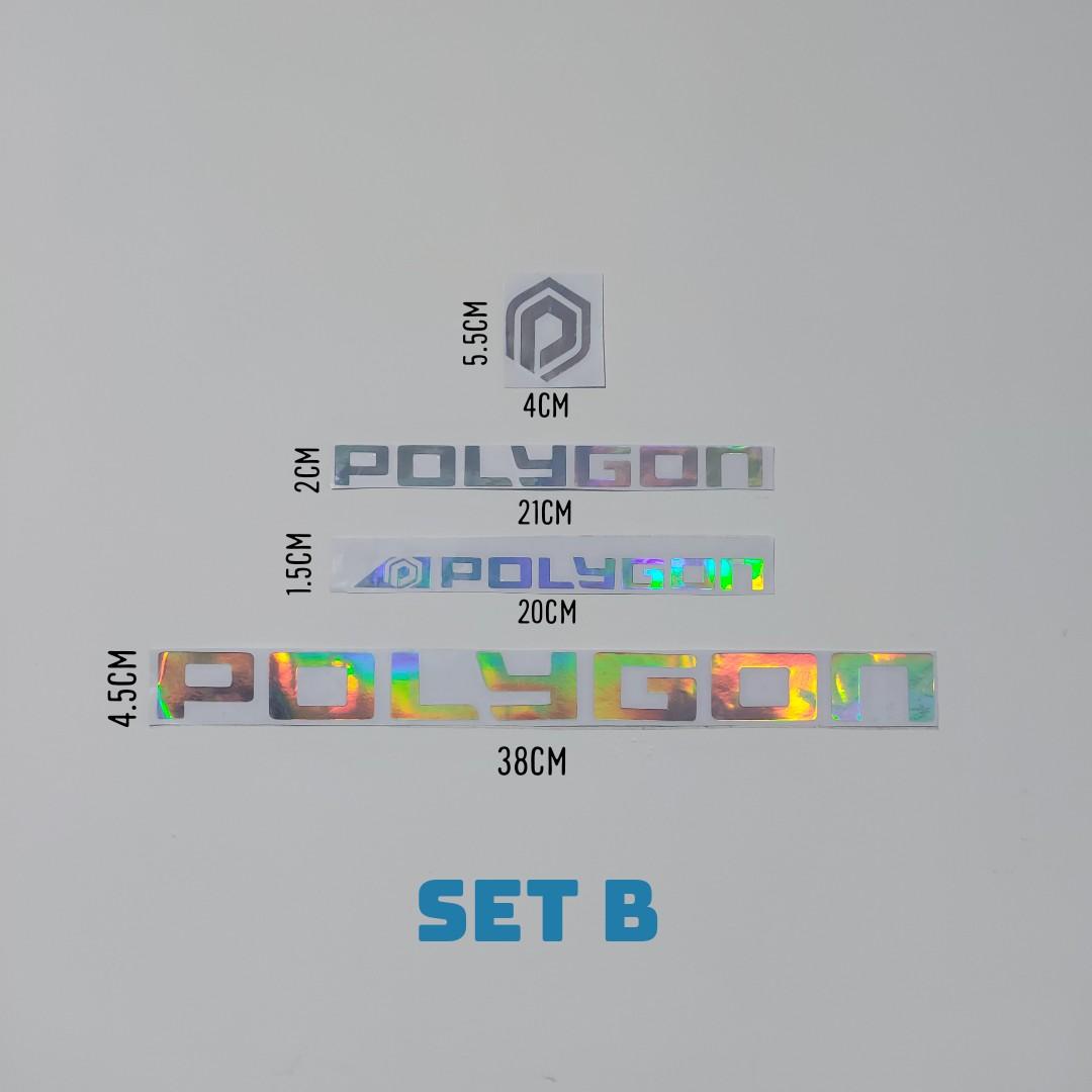 Polygon holographic sticker, Sports Equipment, Bicycles & Parts ...
