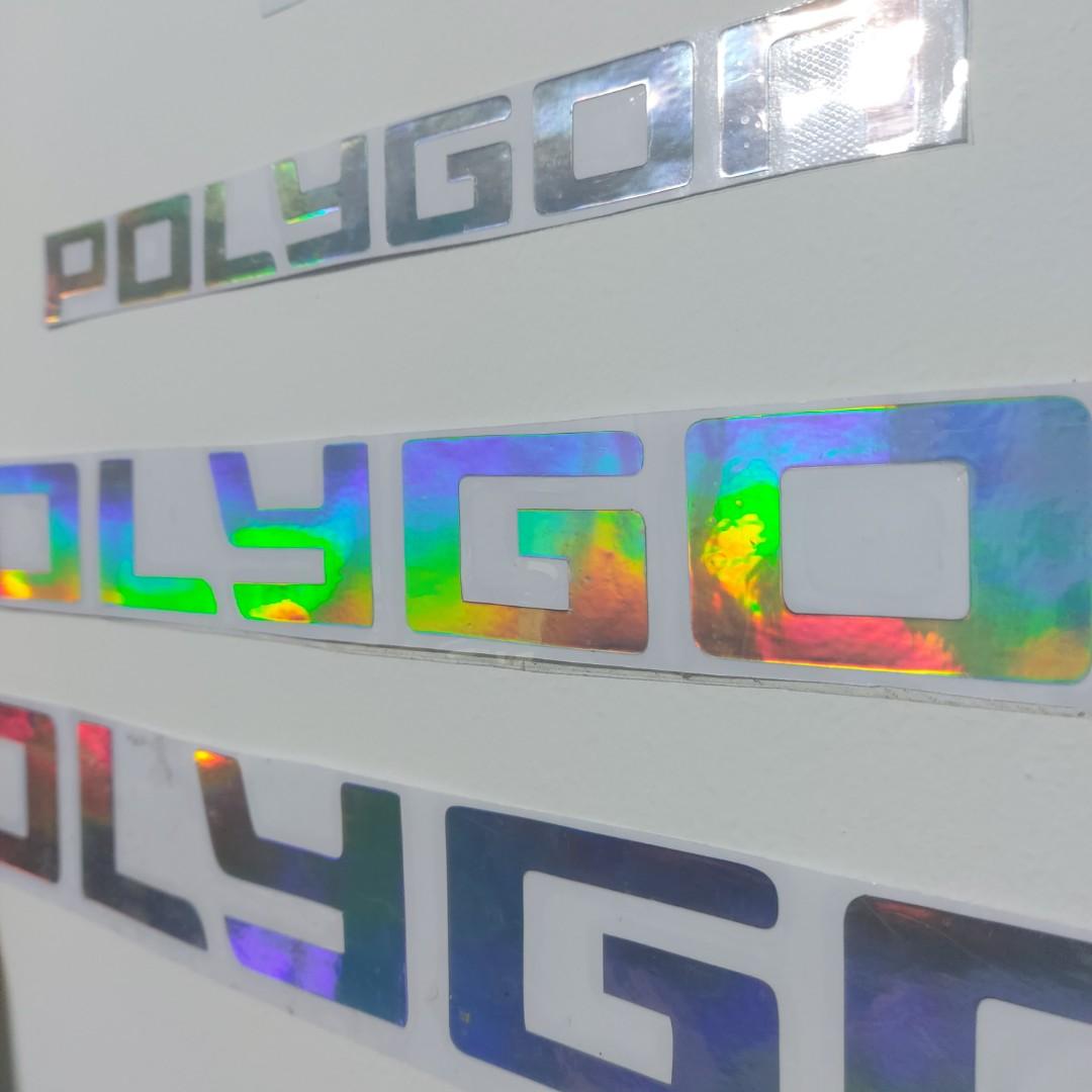 Polygon holographic sticker, Sports Equipment, Bicycles & Parts ...