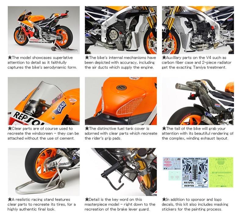 Repsol Honda RC213V '14 TAMIYA 1/12 plastic model kit 14130, 興趣及遊戲, 玩具 ...