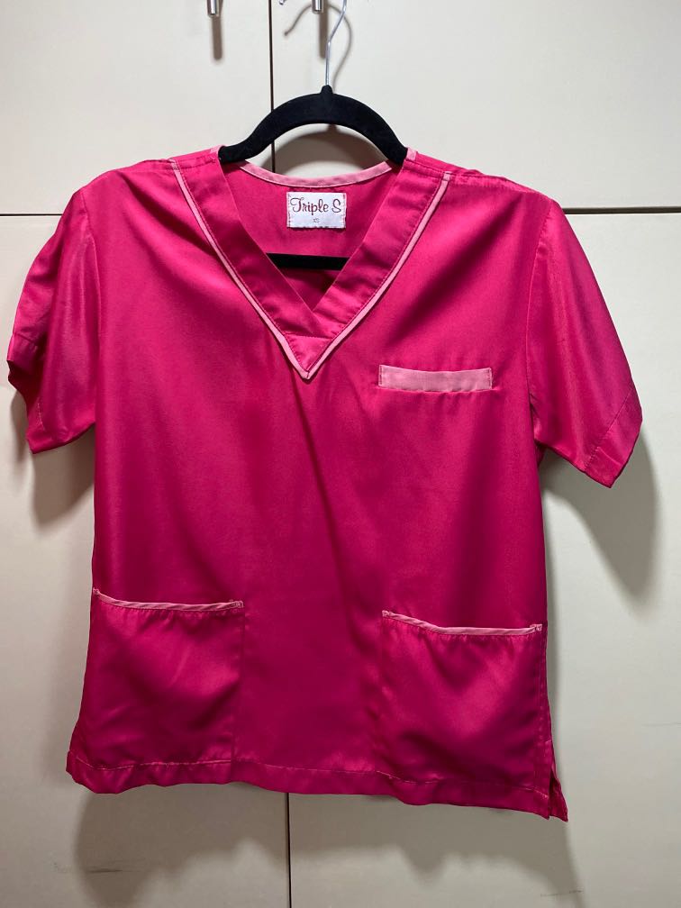 Scrub top and bottom set in pink, Women's Fashion, Dresses & Sets, Sets ...