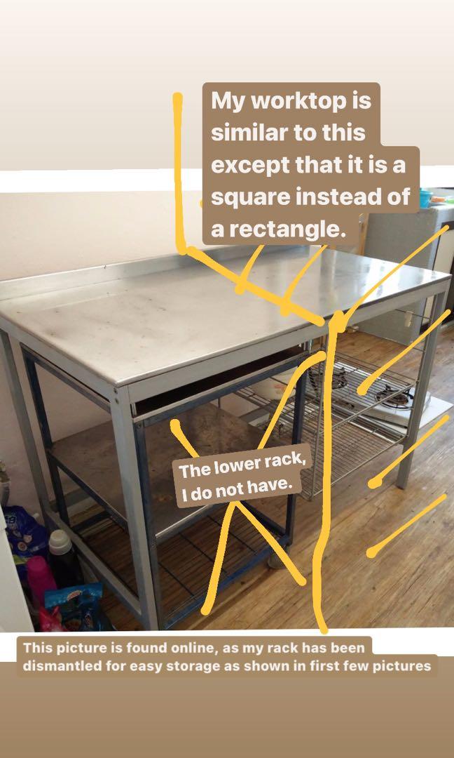 Stainless steel kitchen island (IKEA) UDDEN series, Furniture & Home ...