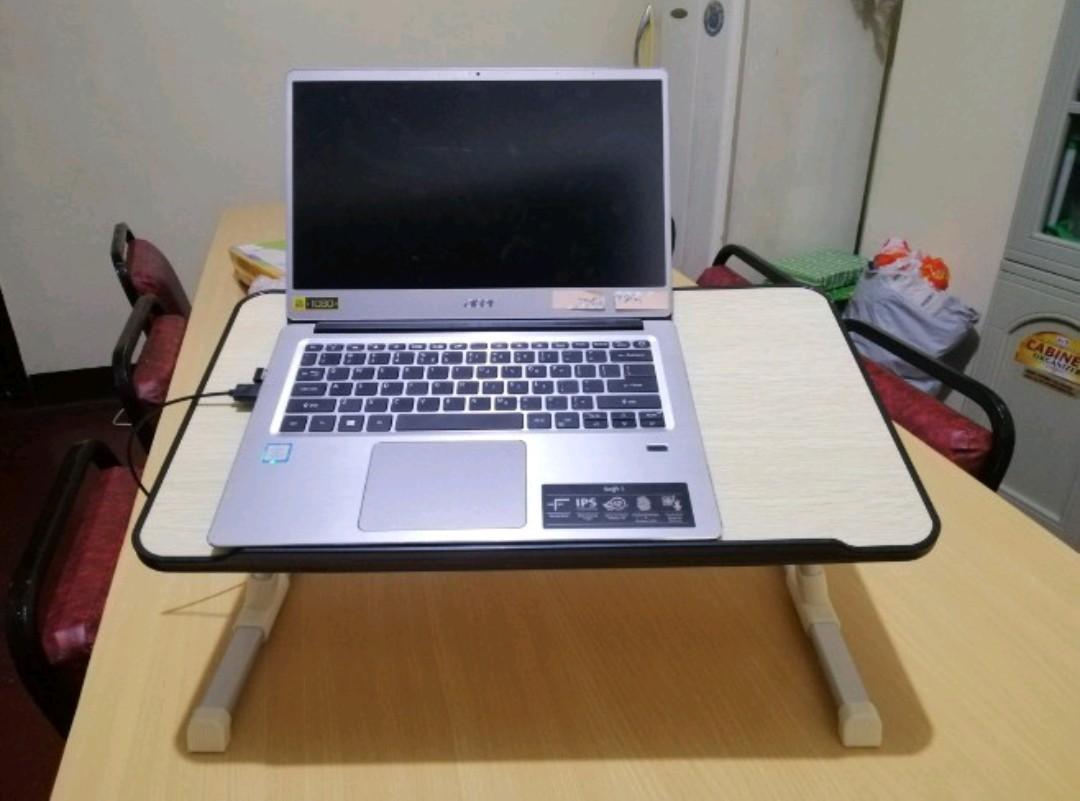 Table with exhaust laptop desk with usb type a fan motor adjustable ...