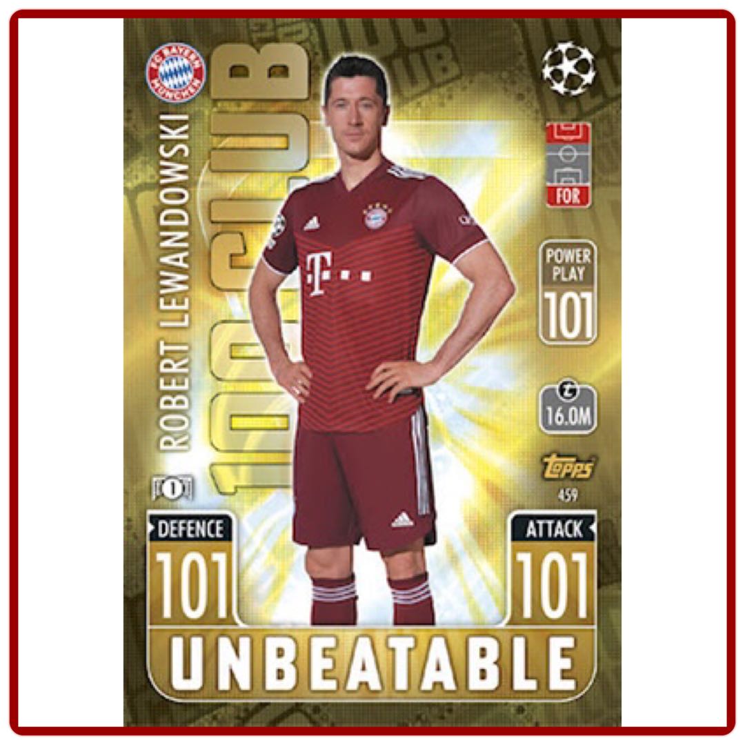 Topps Match Attax 2021/2022 Robert Lewandowski 100 Club Unbeatable ...
