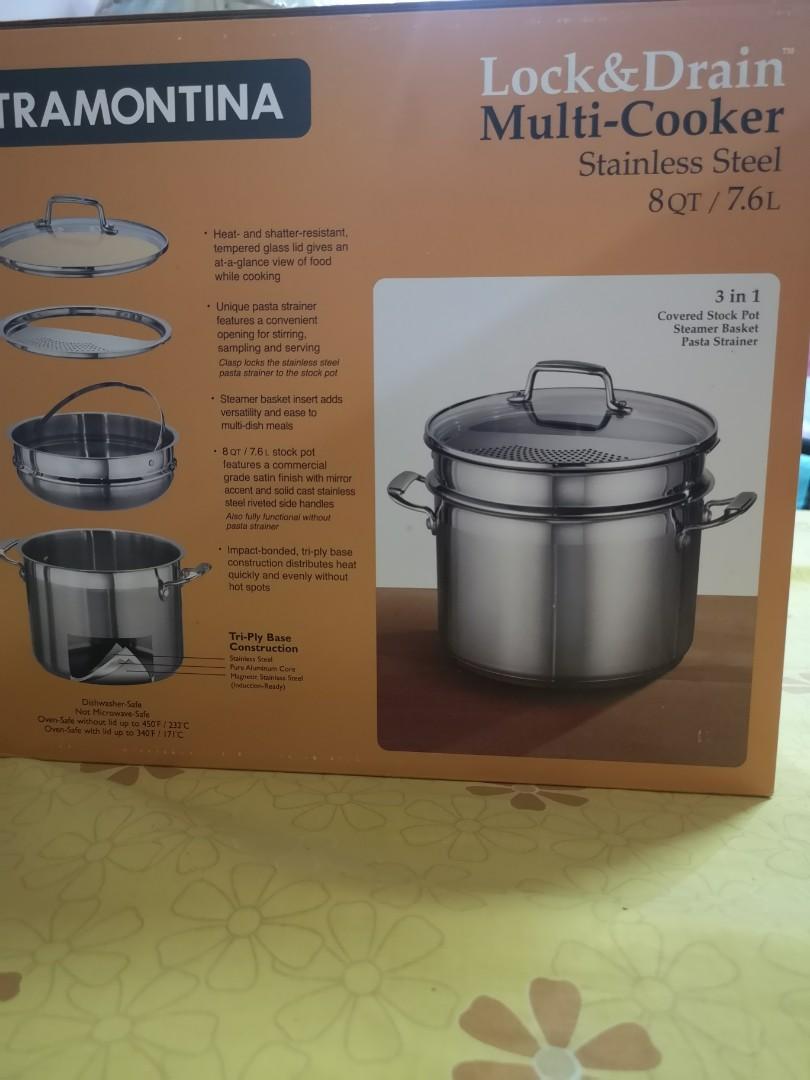 Tramontina lock and drain multi cooker stainless steel, Furniture ...