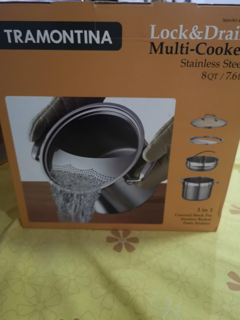 Tramontina lock and drain multi cooker stainless steel, Furniture ...