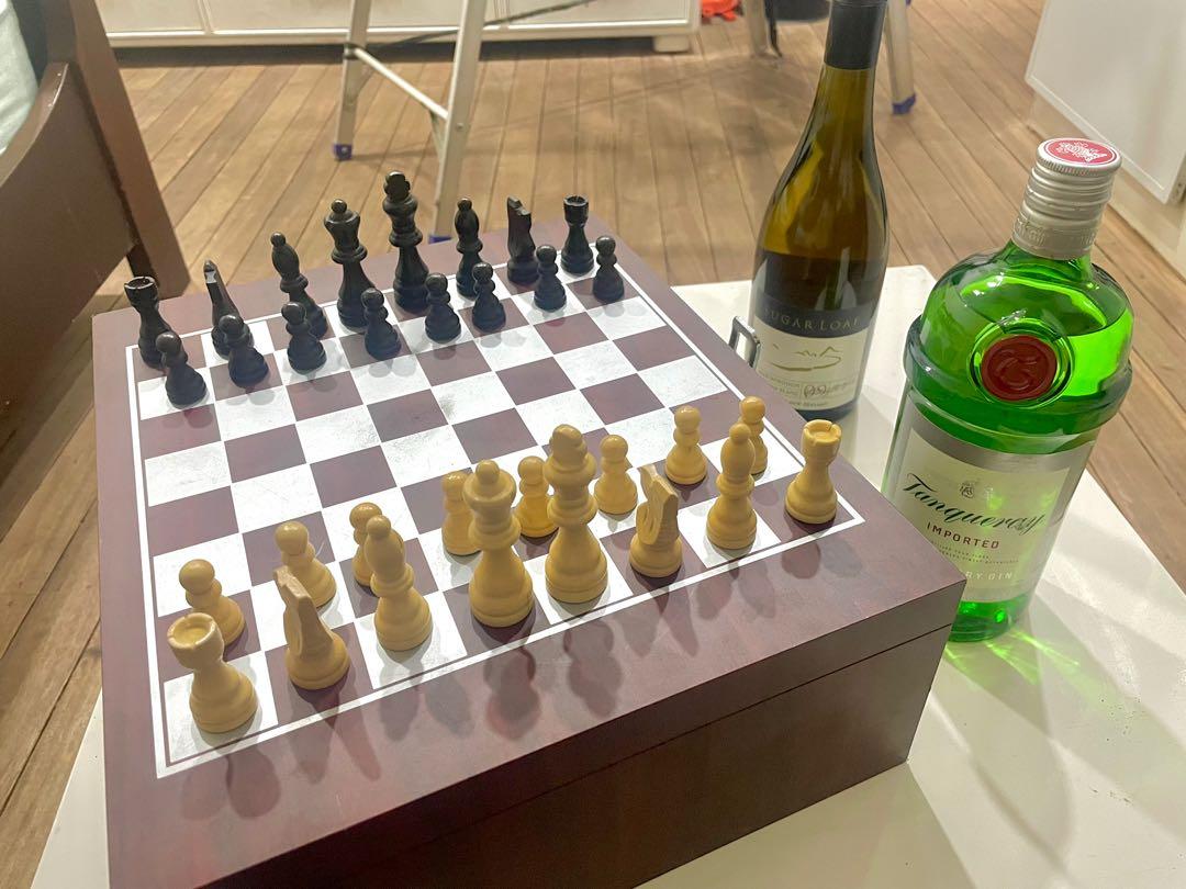 Wine And Chess Board Set, Food & Drinks, Beverages on Carousell