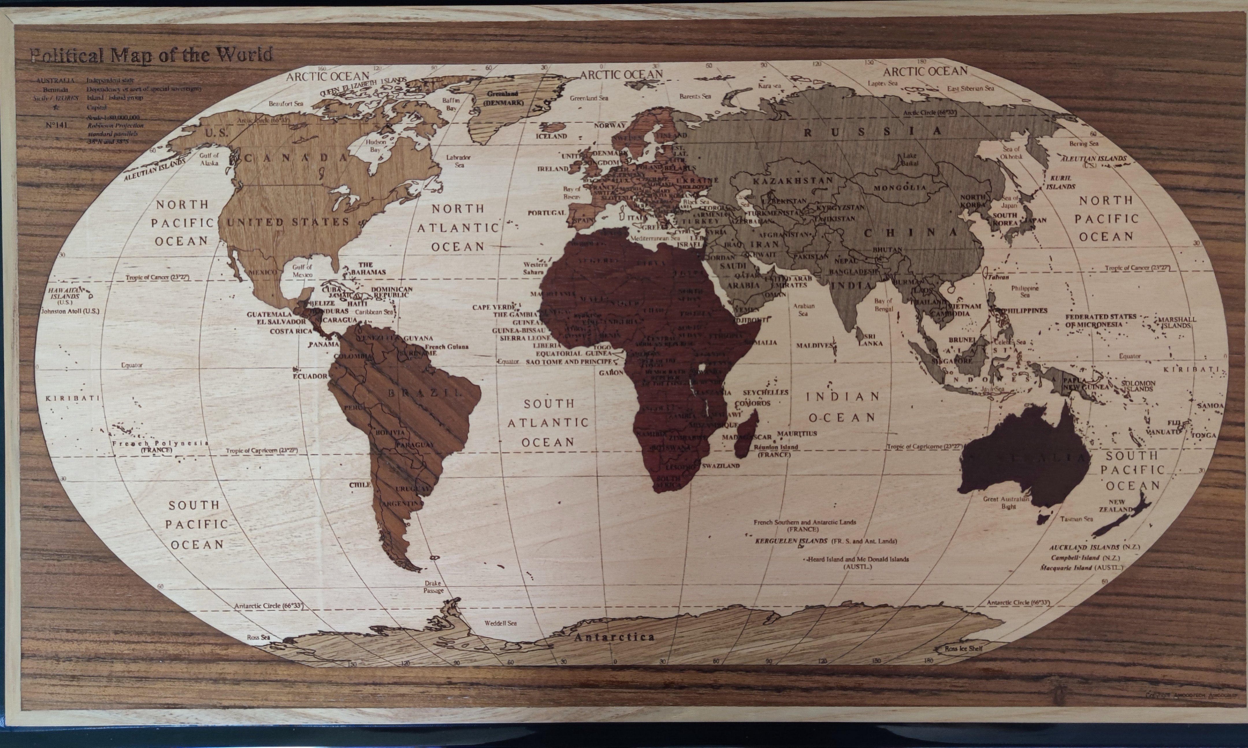 World Wood Map, Furniture & Home Living, Home Decor, Frames & Pictures ...