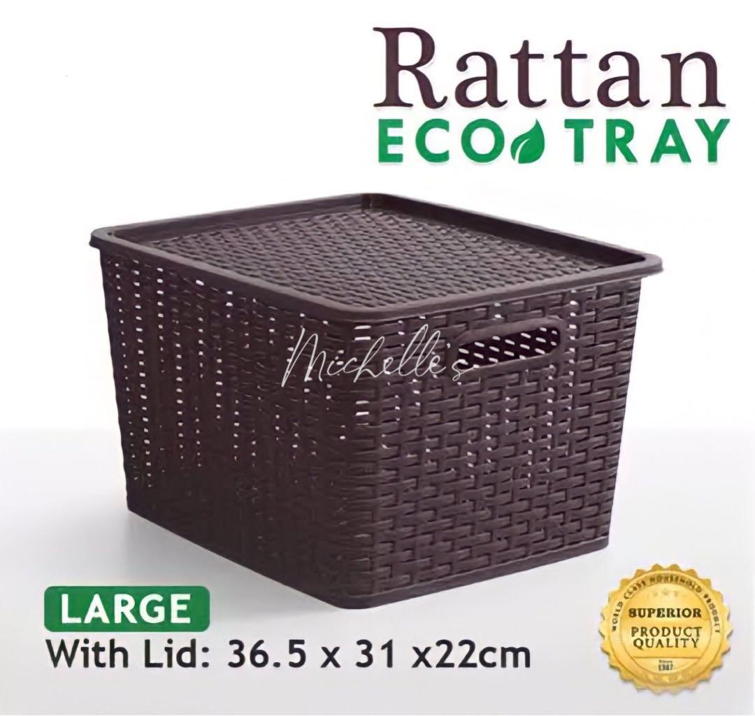 Zooey Rattan Eco Trays, Furniture & Home Living, Home Improvement & Organization, Storage Boxes ...