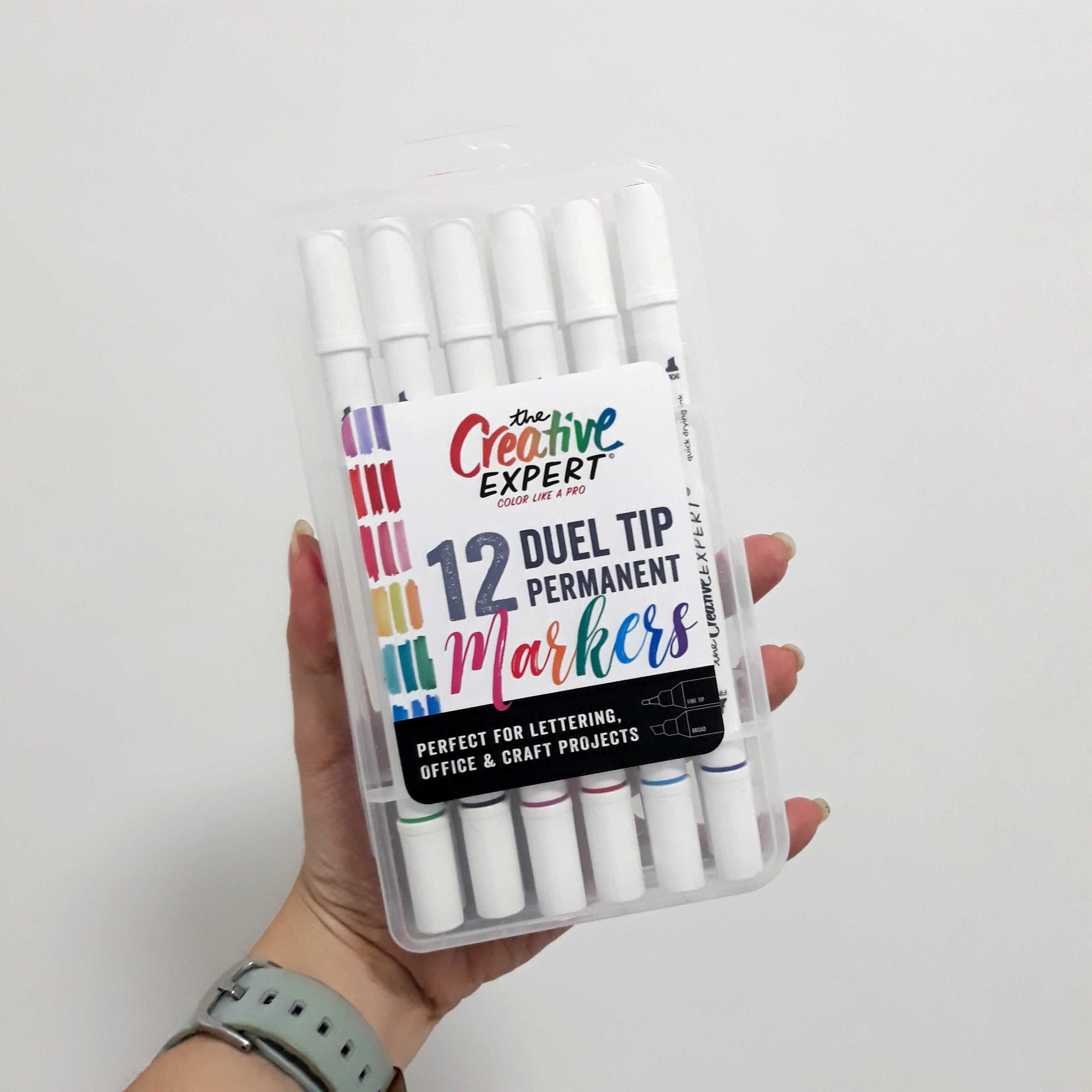 12 Duel Tip Permanent Markers, Hobbies & Toys, Stationary & Craft ...