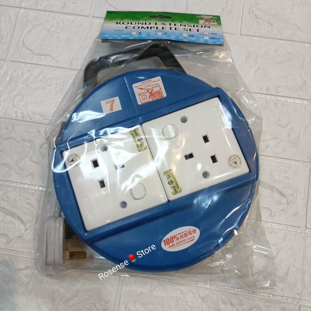 7M Double Socket Plug FULL COPPER EXTENSION BOX PORTABLE SOCKET big ...