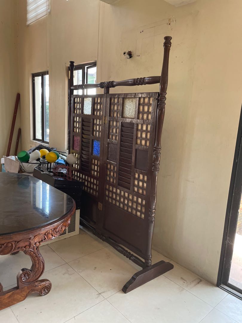 Large Capiz 2 Panel Divider/ Partition, Furniture & Home Living, Office ...