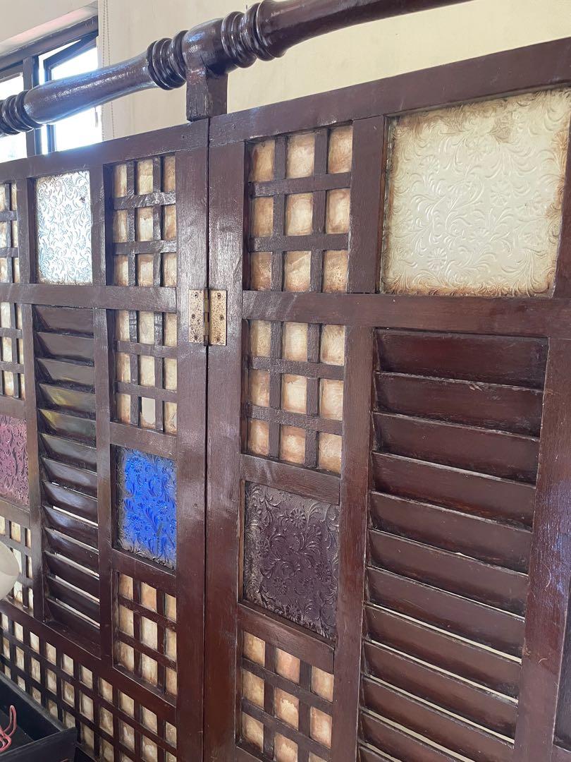 Large Capiz 2 Panel Divider/ Partition, Furniture & Home Living, Office ...