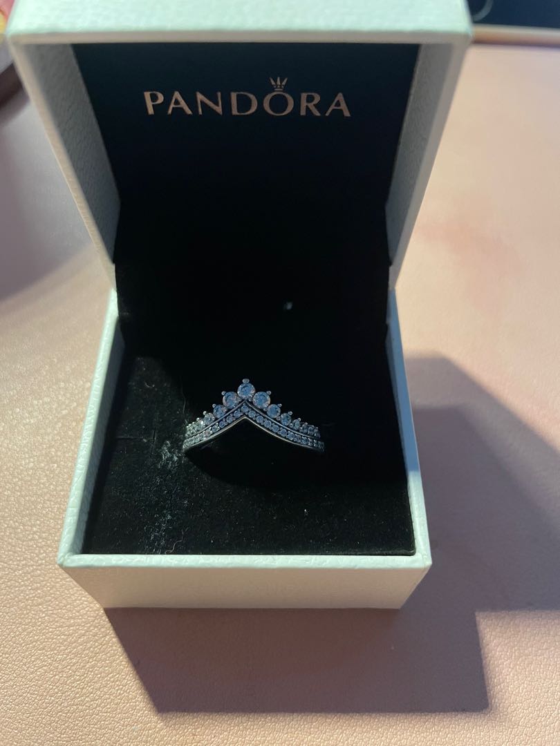 Authentic Pandora Princess Wishbone Ring, Women's Fashion, Jewelry ...