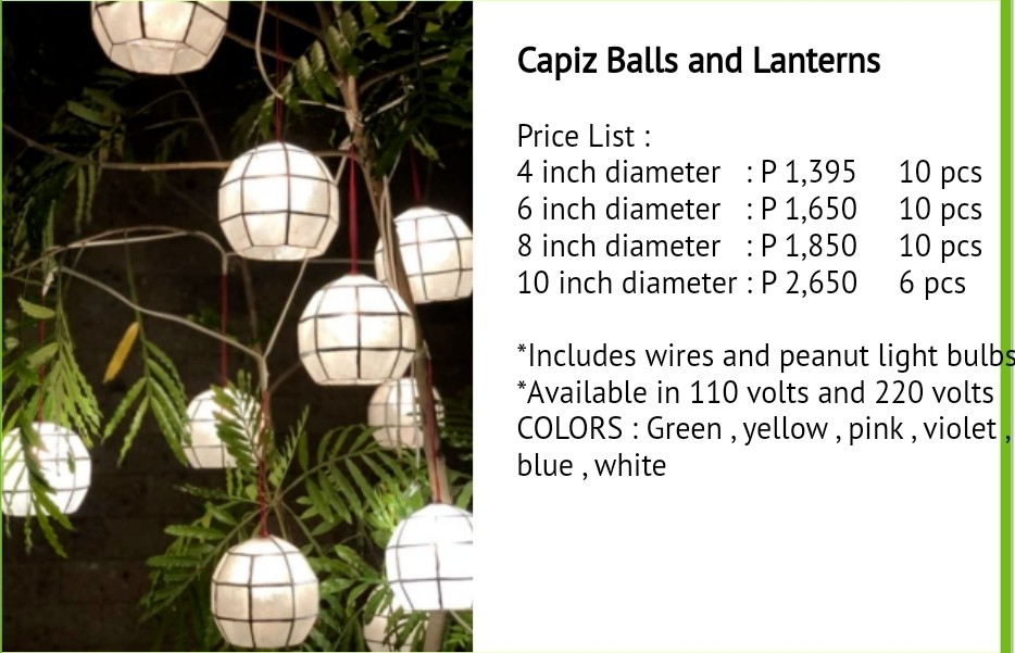 Capiz Balls and Lanterns, Furniture & Home Living, Lighting & Fans ...