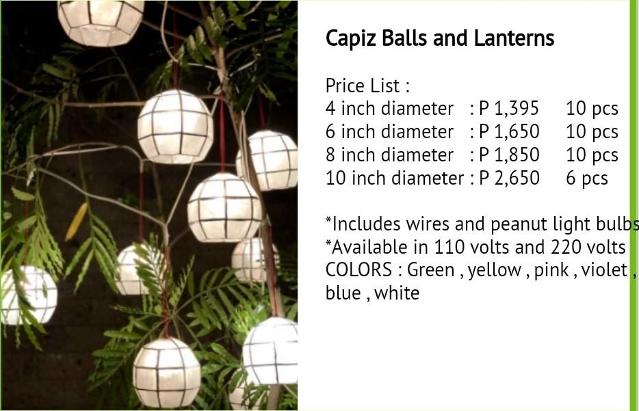 Capiz Balls and Lanterns, Furniture & Home Living, Lighting & Fans ...