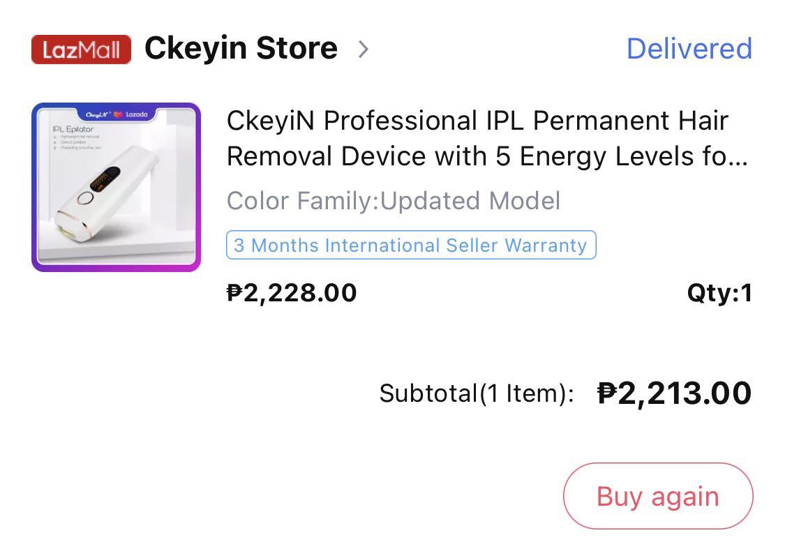 Ckeyin Professional IPL Permanent Hair Removal Device with 5 Energy ...