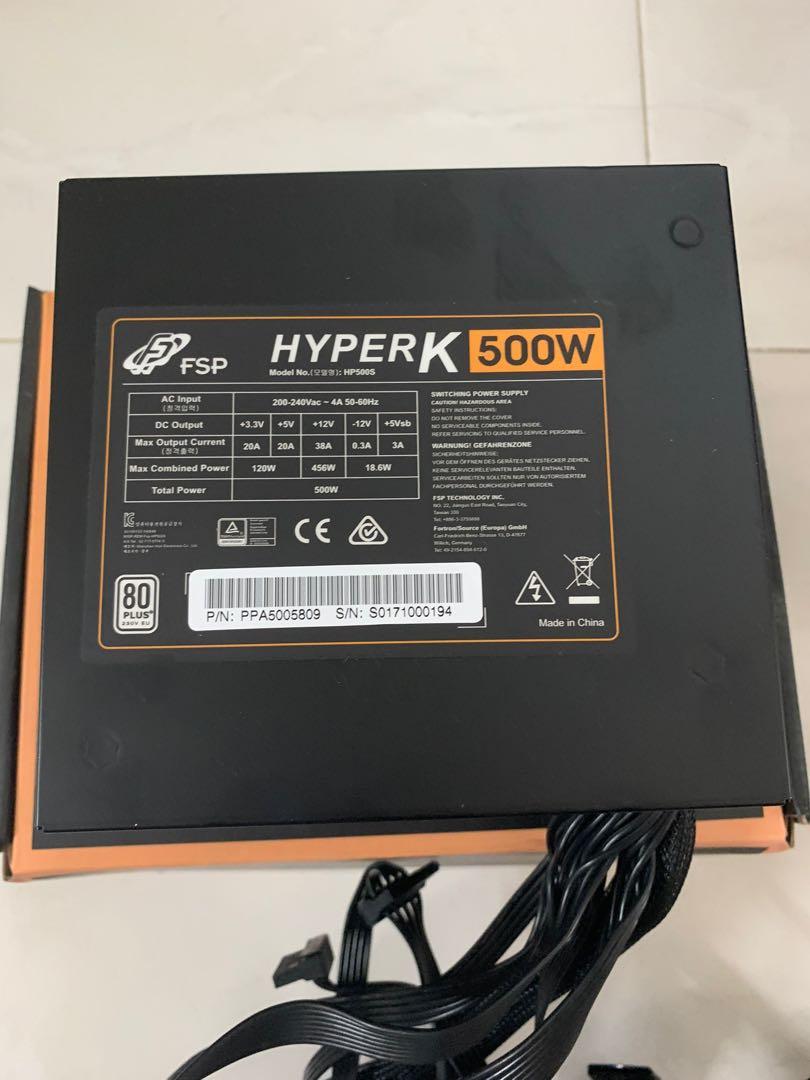 FSP Hyper K 500W PSU, Computers & Tech, Parts & Accessories, Computer ...