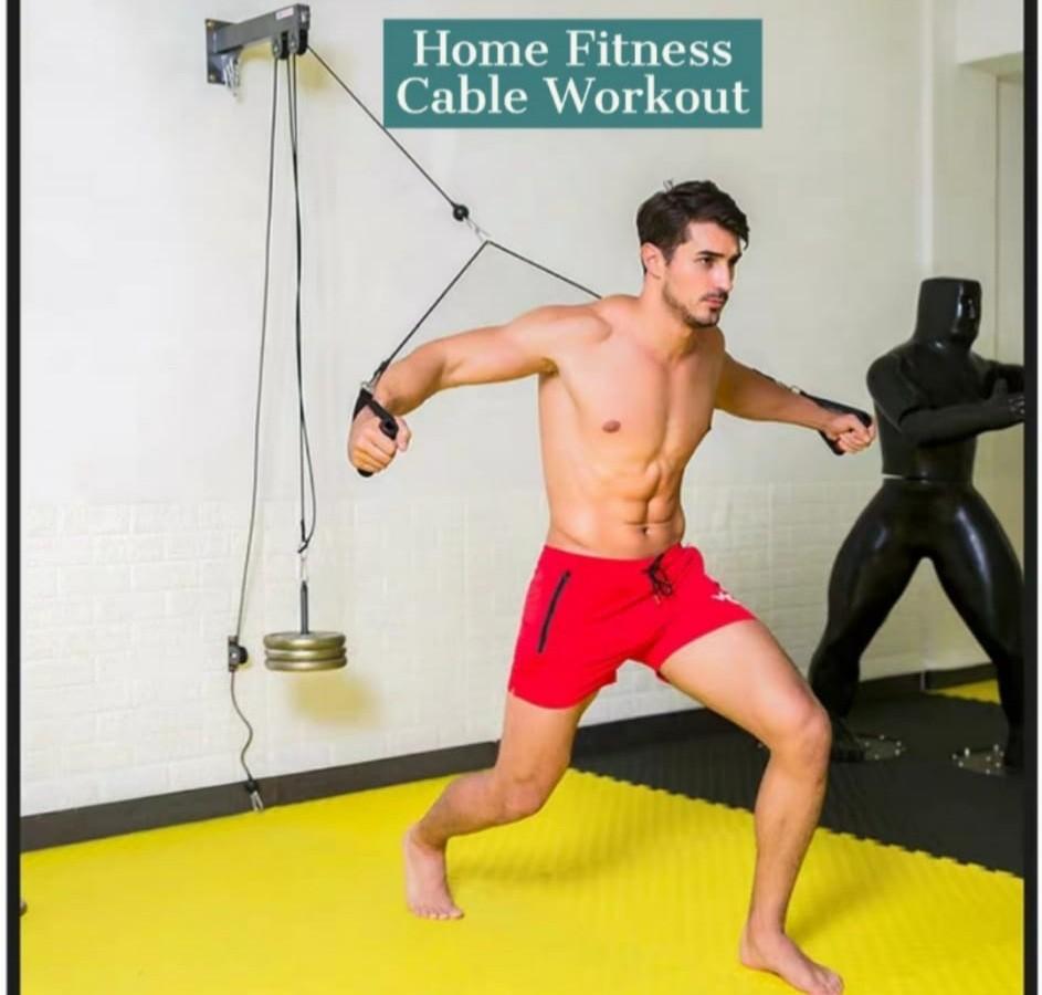Home Gym Cable system FOC 2kg weights, Sports Equipment, Exercise ...