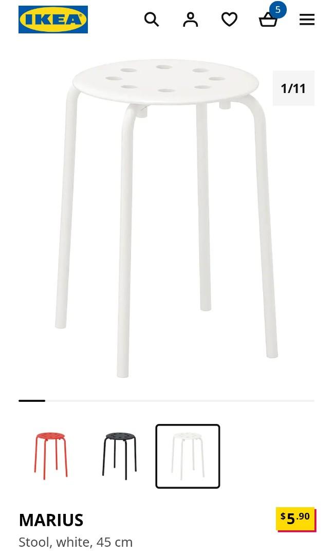 Ikea marius stool white, brand new, Furniture & Home Living, Furniture ...