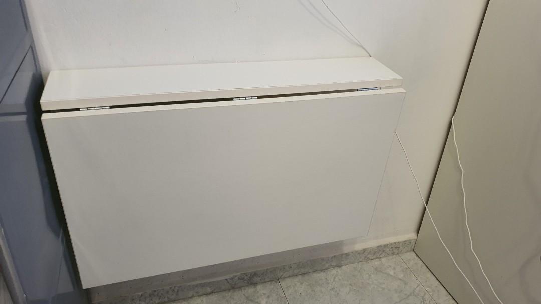 IKEA Norberg Wall-mounted drop-leaf foldable table, white, Furniture ...